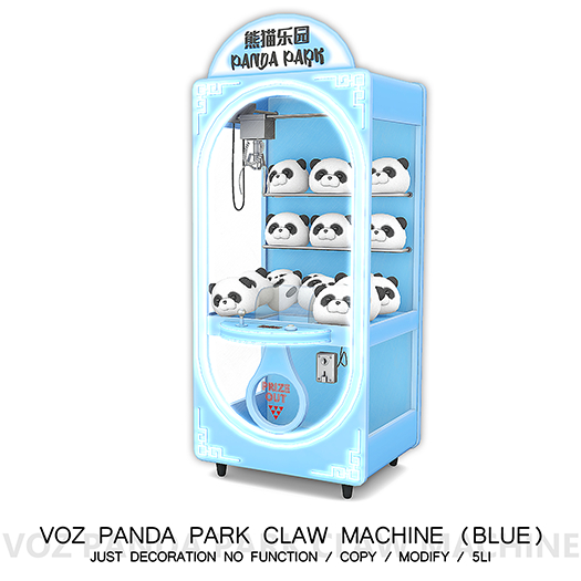 Second Life Marketplace - [VOZ] Panda Park Claw Machine (Blue)